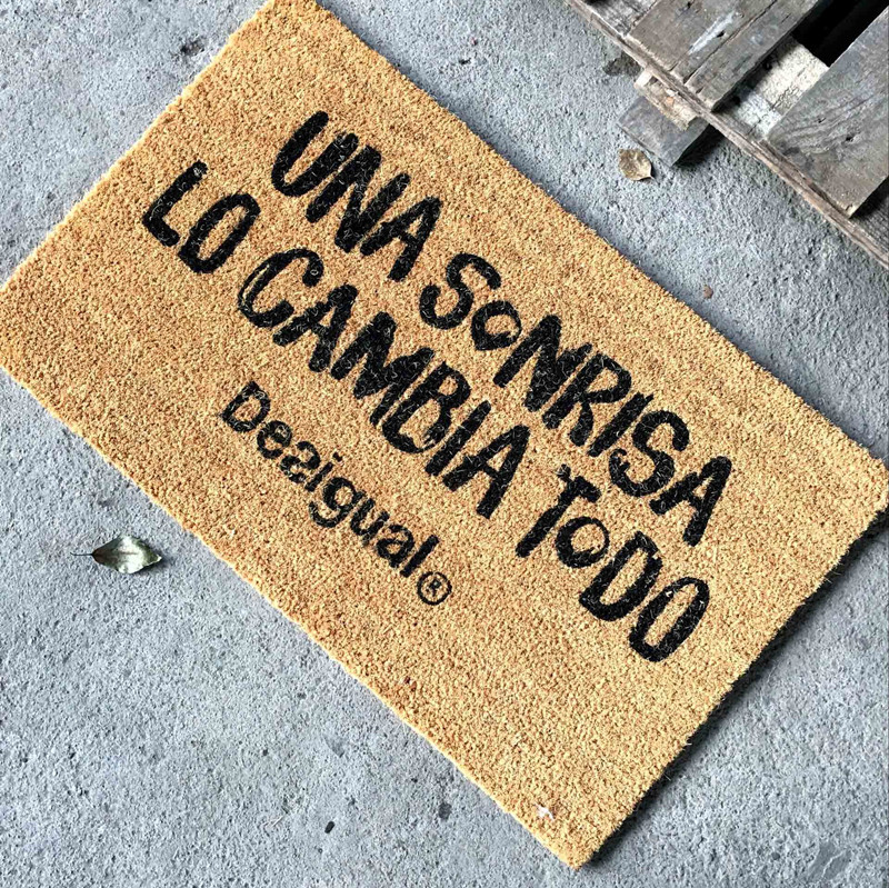 Faux printedentrance coconut shell door mat